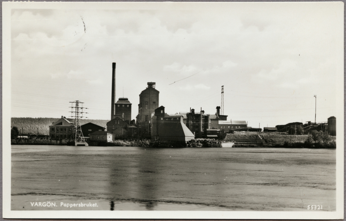 Pappersbruk i Vargön. - Järnvägsmuseet / DigitaltMuseum